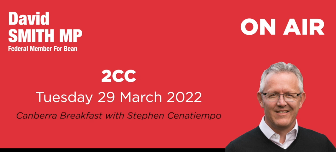 Radio Interview - 2CC Canberra Breakfast - 29 March 2022